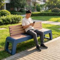 China Ergonomic Backrest Solar Powered Benches Wireless Charging Smart Park Benches USB Charging for sale