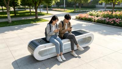 China Street Plaza Solar Heated Benches Advertising Light Box Solar Power Benches With Display Screen for sale