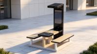 China Boulevard Solar Powered Benches Digital Screen Solar Powered Smart Benches With Video Display for sale