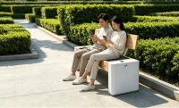 China Customizable Solar Powered Heated Benches Bluetooth Speaker Solar Power Bench USB Charging for sale