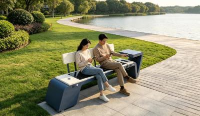 China Reading Smart Backrest Bench Wireless Charging Two USB Charging Bluetooth Speaker Smart Lighting for sale