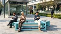 China Smart Positioning Solar Panel Benches Air Quality Detection Smart Park Bench With Advertising Lightbox for sale