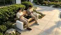 China Customizable Solar Powered Heated Benches Bluetooth Speaker Solar Power Bench USB Charging for sale