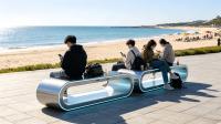 China Garden Solar Park Bench USB Charging Solar Power Bench With Wireless Phone Charging for sale
