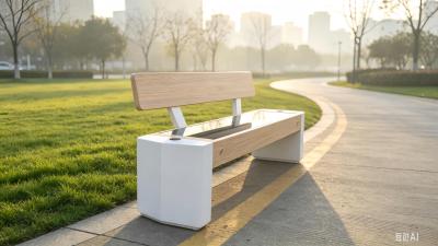 China Municipal Smart Solar Benches USB Charging Solar Powered Benches Charging Stations With Dual USB Port for sale