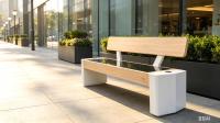 China Municipal Smart Solar Benches USB Charging Solar Powered Benches Charging Stations With Dual USB Port for sale