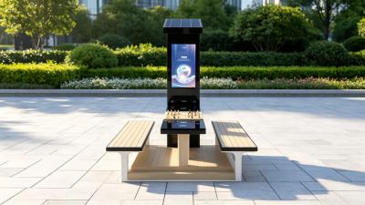China Wireless Charging Solar Powered Benches Advertising Lightbox Smart Urban Furniture USB Charging for sale