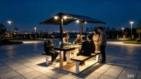 China Intelligent Positioning Solar Powered Heated Benches Smart Lighting WiFi Benches Wireless Charging for sale