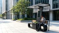 China Coastal Solar Powered Smart Benches Mosquito Control Smart Park Benches With USB Charging for sale