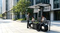 China Mosquito Control Solar Powered Smart Bench USB Charging Solar Park Bench Smart Positioning for sale