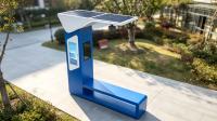China Promenade Solar Powered Benches Advertising Light Box Solar Charging Benches With Digital Display for sale