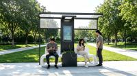 China Positioning Smart Solar Bench Mosquito Control Wireless Charging USB Charging Canopy Screen for sale