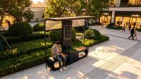 China Coastal Solar Powered Smart Benches Mosquito Control Smart Park Benches With USB Charging for sale
