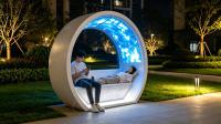 China Park Smart Solar Bench Wireless Charging USB Charging Bluetooth Speaker Smart Lighting Positioning for sale