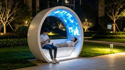 China Park Smart Solar Bench Wireless Charging USB Charging Bluetooth Speaker Smart Lighting Positioning for sale