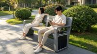 China Promenade Smart Solar Benches Bluetooth Audio Solar Park Bench With Speaker System for sale