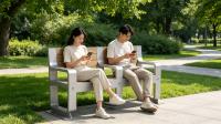 China Boulevard Smart Solar Powered Bench Smart Lighting Solar Powered Smart Benches With LED Lighting for sale