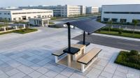 China Terrace Garden Solar Furniture Parasol Canopy Shade WiFi Bench With Wireless Charging for sale