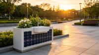 China Phone Charging Outdoor Flower Boxes Auxiliary Lighting Outdoor Plant Box Customizable for sale