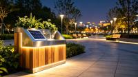 China Light Energy Charging Outdoor Flower Boxes Environmental Monitoring Outdoor Plant Boxes With Sensor Water Outlet for sale