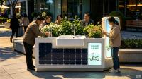 China Customizable Smart Planter Box Light Energy Charging City Planter Boxes With Environmental Monitoring for sale