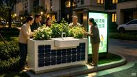 China Customizable Smart Planter Box Light Energy Charging City Planter Boxes With Environmental Monitoring for sale