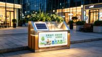 China Light Energy Charging Outdoor Flower Boxes Environmental Monitoring Outdoor Plant Boxes With Sensor Water Outlet for sale