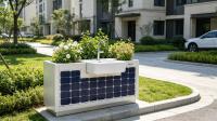 China Voice Prompt Outdoor Plant Boxes Phone Charging Commercial Planter Box With Induction Open Lid for sale