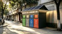 China Intelligent AI Monitoring Solar Compacting Bins Face Recognition Smart Rubbish Bin for sale