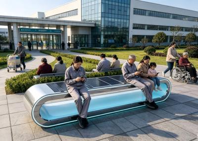China Riverside Smart Lounger Bench Wireless Charging Two USB Charging Bluetooth Speaker for sale