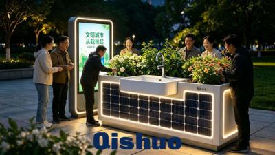 China Voice Prompt Outdoor Plant Boxes Phone Charging Commercial Planter Box With Induction Open Lid for sale