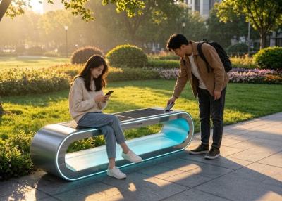 China Customizable Solar Powered Smart Benches Air Quality Detection Intelligent Bench for sale