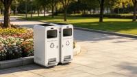 China Smoke Alarm Solar Trash Compactor Full Load Reminder Solar Power Trash Can for sale