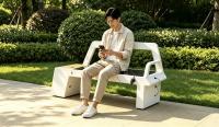 China Backrest Design Solar Powered Benches Customizable Intelligent Bench Wireless Charging for sale