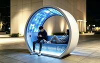 China WiFi Hotspot Solar Powered Benches Charging Stations Wireless Charging Solar Power Benches Smart Lighting for sale