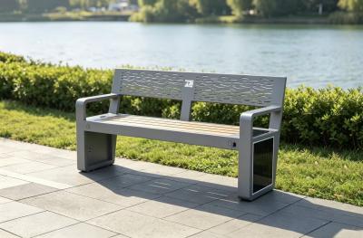 China Promenade Smart Solar Benches Bluetooth Audio Solar Park Bench With Speaker System for sale