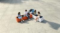 China Outdoor Park Smart Solar Benches Wireless Charging Solar Powered Park Bench With Phone Charging for sale