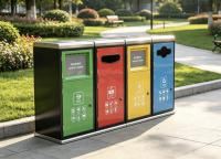 China Smart Sorting Solar Powered Trash Bin Airport Solar Powered Garbage Cans Smart Lighting for sale