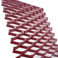 China Color Red Aluminum Expanded Metal Wire Mesh As Facade For Building for sale