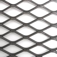 China Black Iron Steel Raised Expanded Metal Flattened Expanded Metal For Construction and Walkway for sale