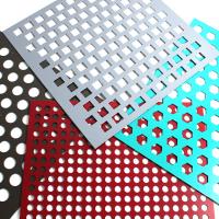 China Customized Small Powder Coated Perforated Metal Sheet Round Hole Punching Hole Mesh for sale