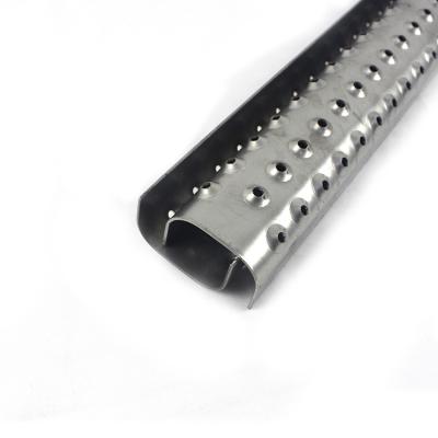 China Three Row Perforated Steel Sheet Anti Slip Ladder Rung With Raised Round Holes for sale