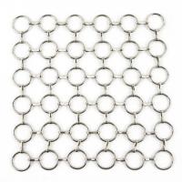 China Gold Ring Mesh Decorative Metal Screen As Curtain Wall And Room Divider for sale