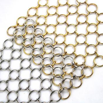 China Gold Ring Mesh Decorative Metal Screen As Curtain Wall And Room Divider for sale