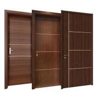 China Prehung WPC Shaker Door Exterior Flush Front Entrance Bedroom Other Interior Single Slab Wood Doors Design With Smart Lock for sale