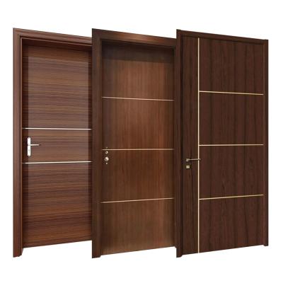 China Prehung WPC Shaker Door Exterior Flush Front Entrance Bedroom Other Interior Single Slab Wood Doors Design With Smart Lock for sale