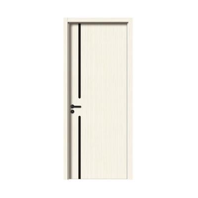 China China China Factory High Quality Luxury Interior Wooden Teak Wood Door Designs Plywood  Wooden Door PVC Plastic Interior Doors for House Room With Smart Lock with Smart Lock for sale