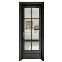 China Sliding Doors Custom Cheap Reasonable Price Wpc Door with Glass Hollow Door Panel Waterproof for Bathroom with Smart Lock for sale