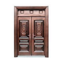 China Lead the Industry  for Villa Wood Grain Entrance Interior Gate  Steel Double Swing Door for sale