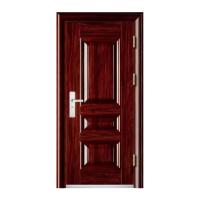 China 2024 Factory Price 48 Inch Wood Grain Security Door Metal Exterior Steel Main Door Design Residential with Smart Lock for sale